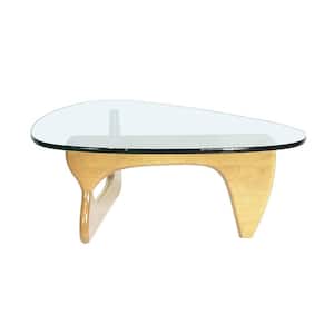 50 in. Dark English Simple Triangle Glass Coffee Table Tab6921 - The ...