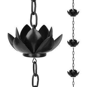 OGETFUUR 8.5 ft. Metal Rain Chain Downspouts, Circle with Leaves Rain ...