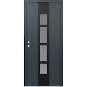 Belldinni AURA 37 in. x 82" Right-Hand/Inswing Frosted Glass ANTRACIT ...