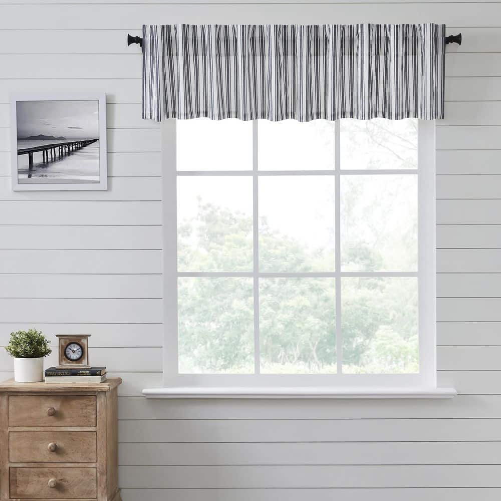 VHC BRANDS Sawyer Mill Ticking Stripe 90 in.L x 16 in. L Cotton Valance ...