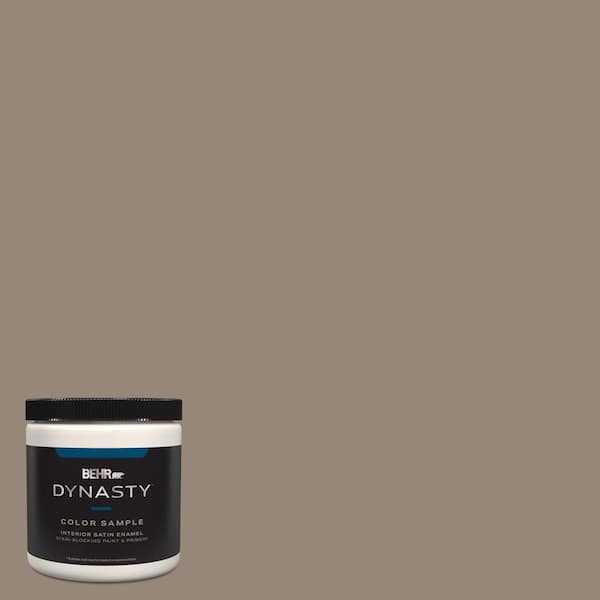 BEHR DYNASTY 8 oz. #PPU5-06A Light Truffle Satin Enamel Stain-Blocking ...