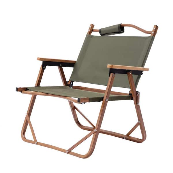 YIYIBYUS Army Green Wood Grain Aluminum Frame Outdoor Portable Folding Camping Chair Small DLDB8KH700 1