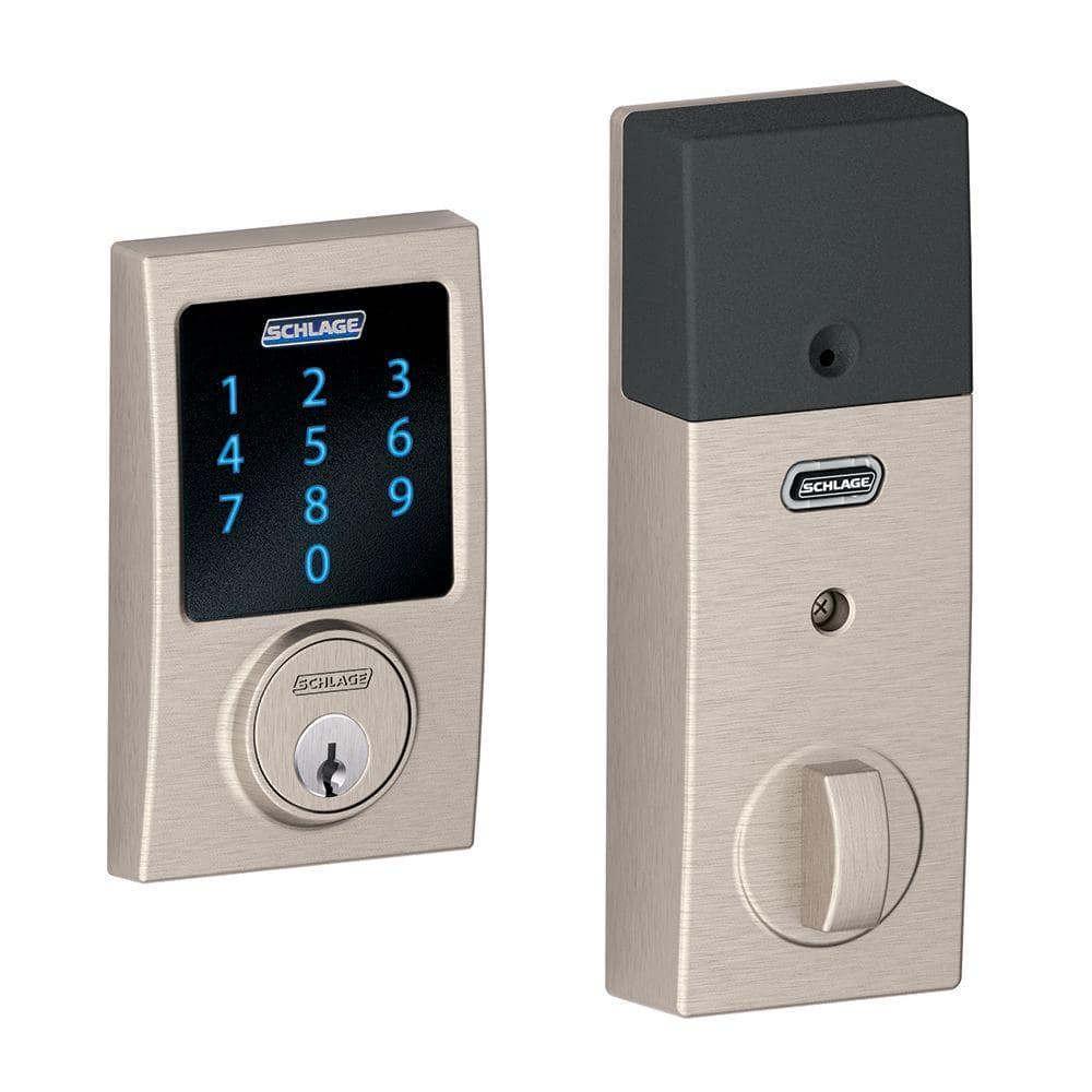 Schlage Century Satin Nickel Electronic Connect Smart Deadbolt with ...