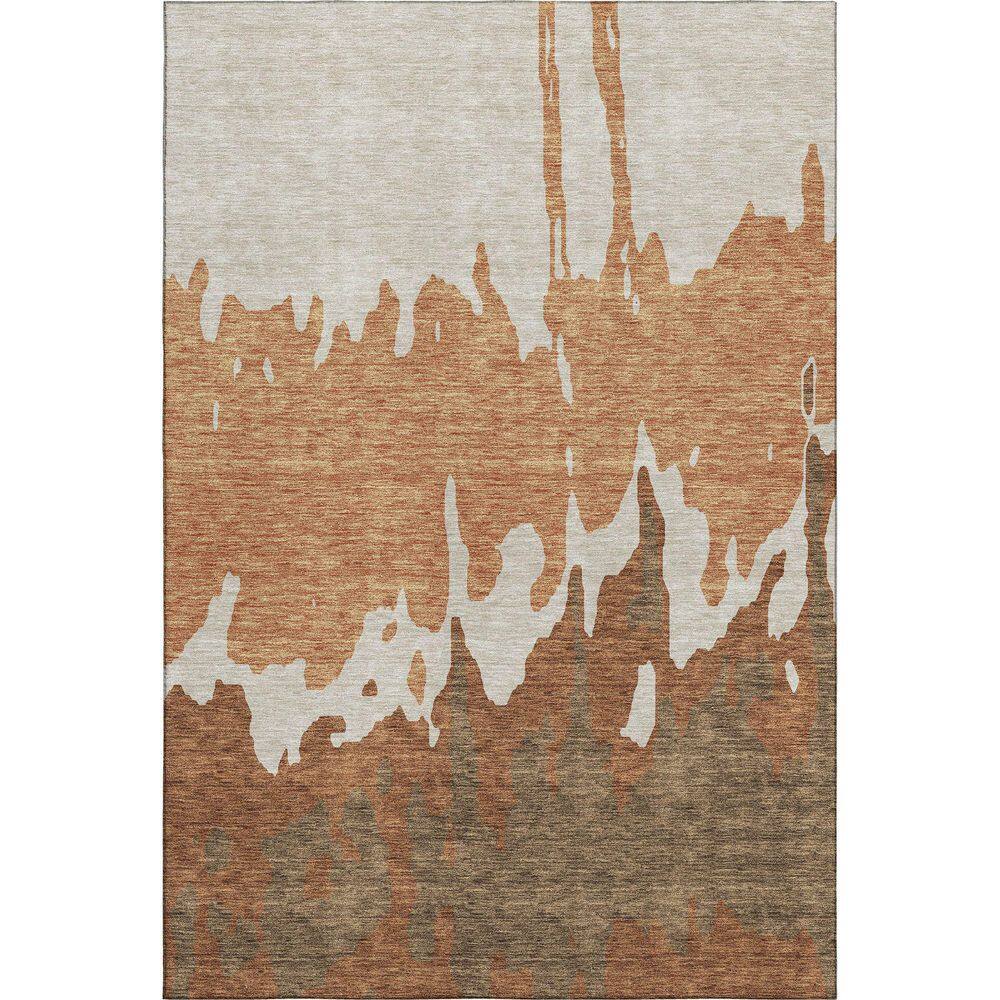 Addison Rugs Mayfield Premium Machine Washable Abstract AMF961 Paprika ...