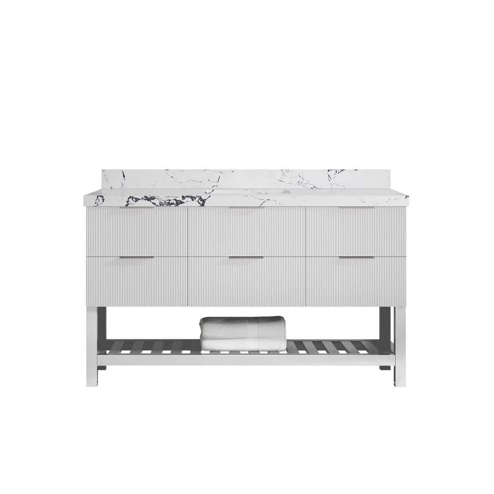 Willow Collections Catalina 60 in. W x 22 in. D x 36 in. H Single Sink ...