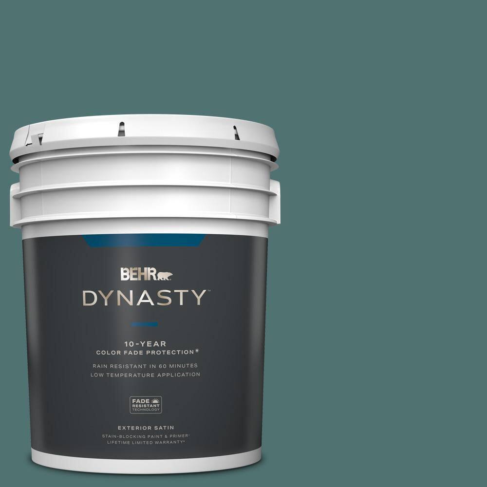 BEHR DYNASTY 5 gal. #S440-6 Tealish Satin Enamel Exterior Stain ...