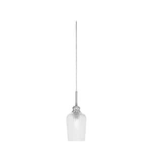 Albany 60-Watt 1-Light Brushed Nickel Pendant Mini Pendant Light Clear ...