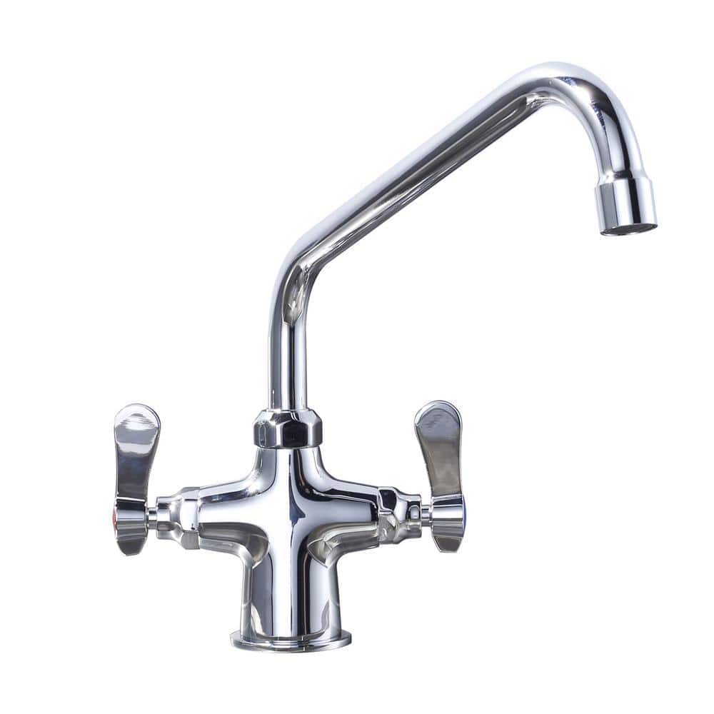 ALEASHA 10 in. Commercial Double Handle Deck Mount Standard Kitchen ...