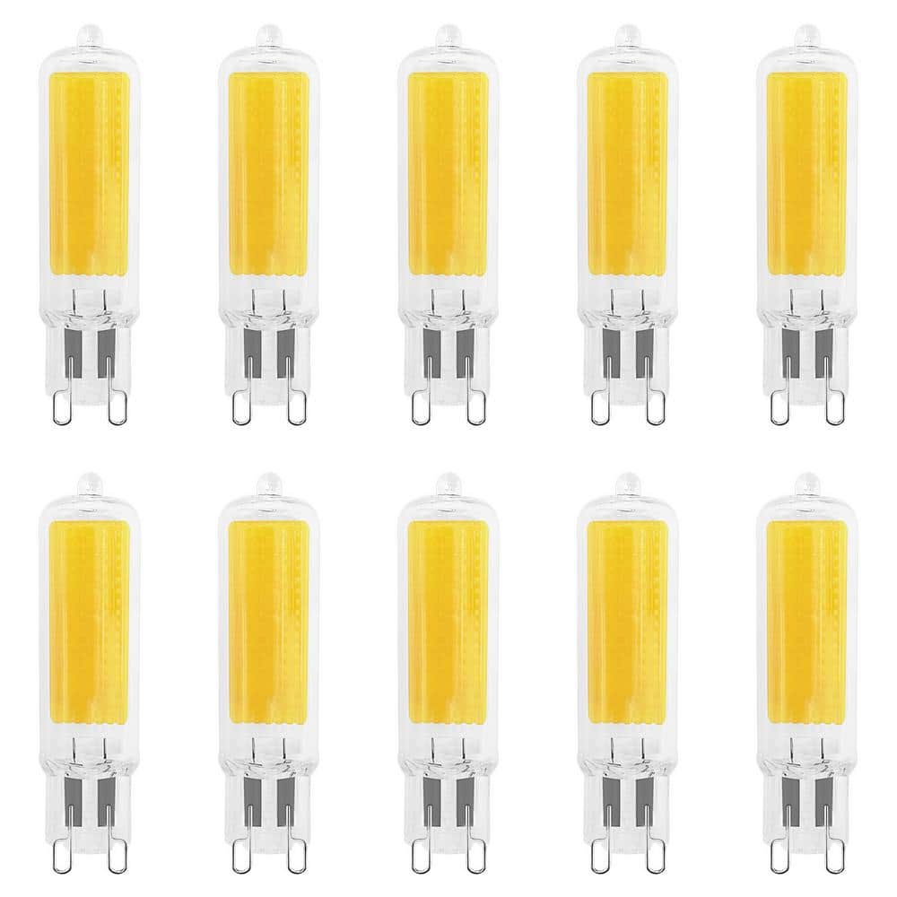 LUXRITE 50-Watt T4 G9 Halogen Equivalent G9 LED Bulb Dimmable 4.5-Watt 3500K 450 Lumens Glass G9 ...