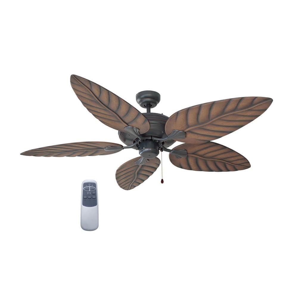 Design House Tropical Leaf 52 in. Indoor/Outdoor Chestnut Ceiling Fan ...