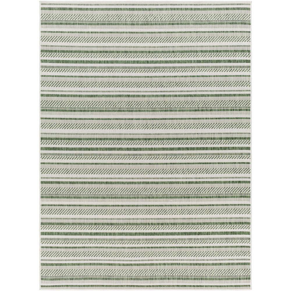 Livabliss Llyr Green 9 ft. x 12 ft. Striped Indoor/Outdoor Area Rug ...