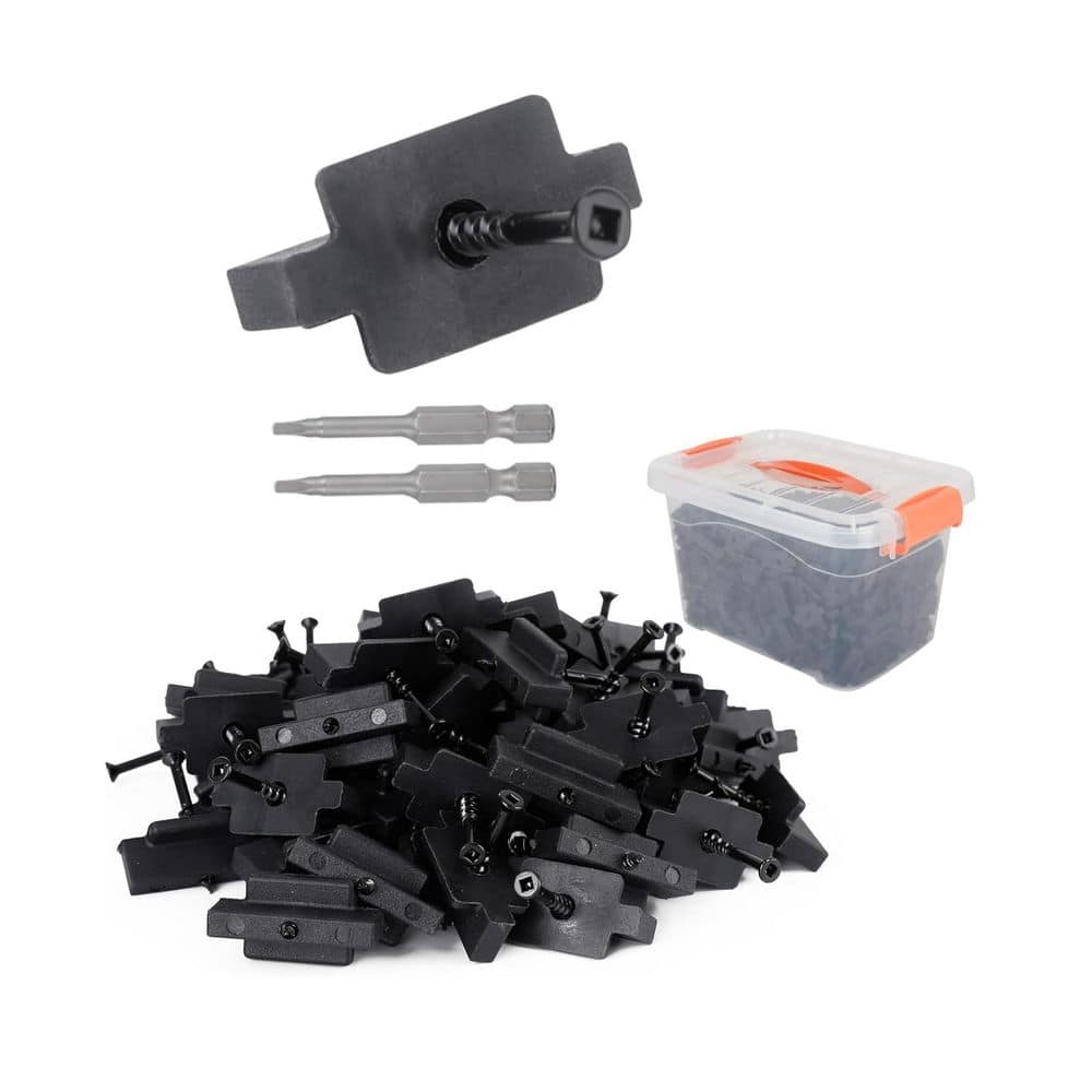 Afoxsos Nylon Black Hidden Fasteners for Composite Decking T Clips (600 ...