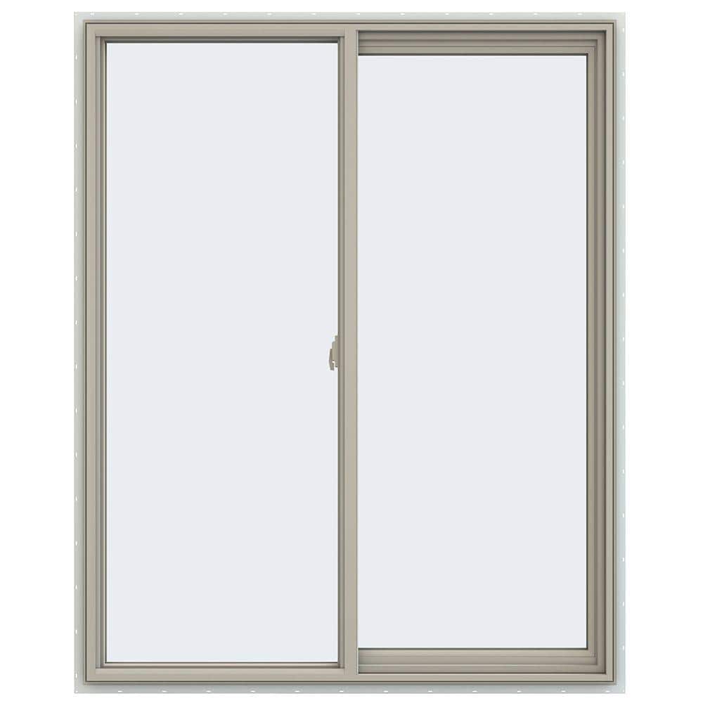 JELD-WEN 47.5 in. x 59.5 in. V-2500 Series Desert Sand Vinyl Right ...