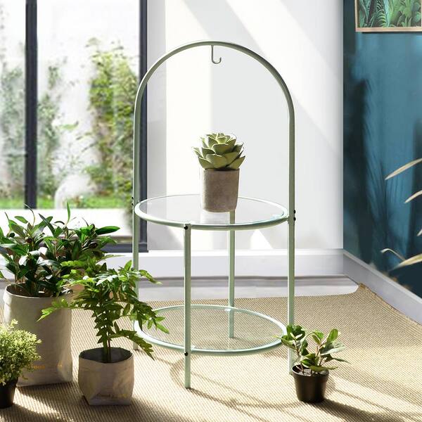 Glass top plant table store