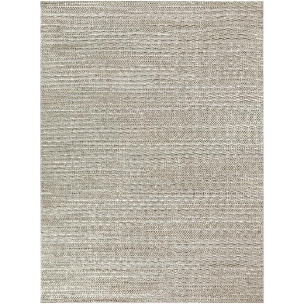 Hampton Bay Woven Rope Cream 8 ft. x 10 ft. Indoor/Outdoor Patio Area ...