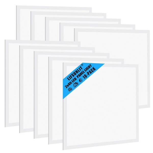 Honbei 2 ft. x 2 ft. 5800 Lumens Integrated LED Panel Light, 5000K 2x2 ...