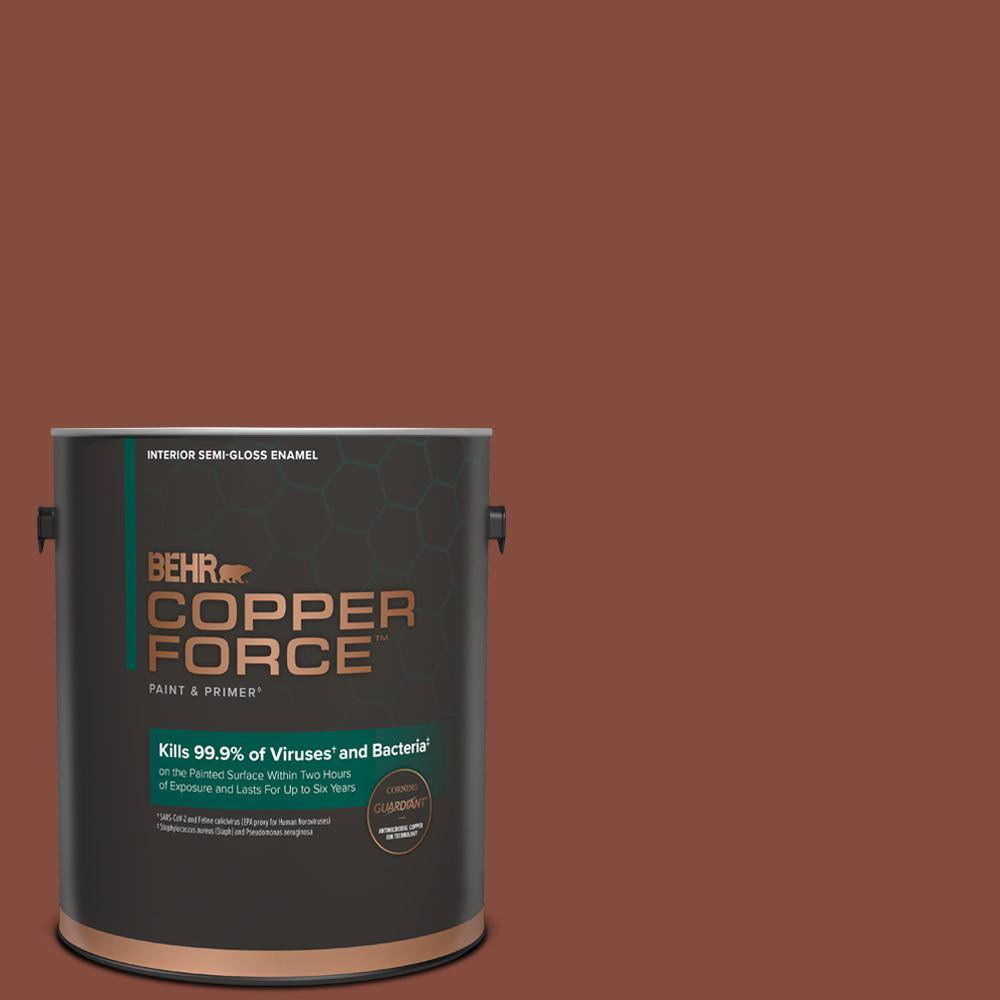COPPER FORCE 1 gal. #S160-7 Red Chipotle Semi-Gloss Enamel Virucidal ...