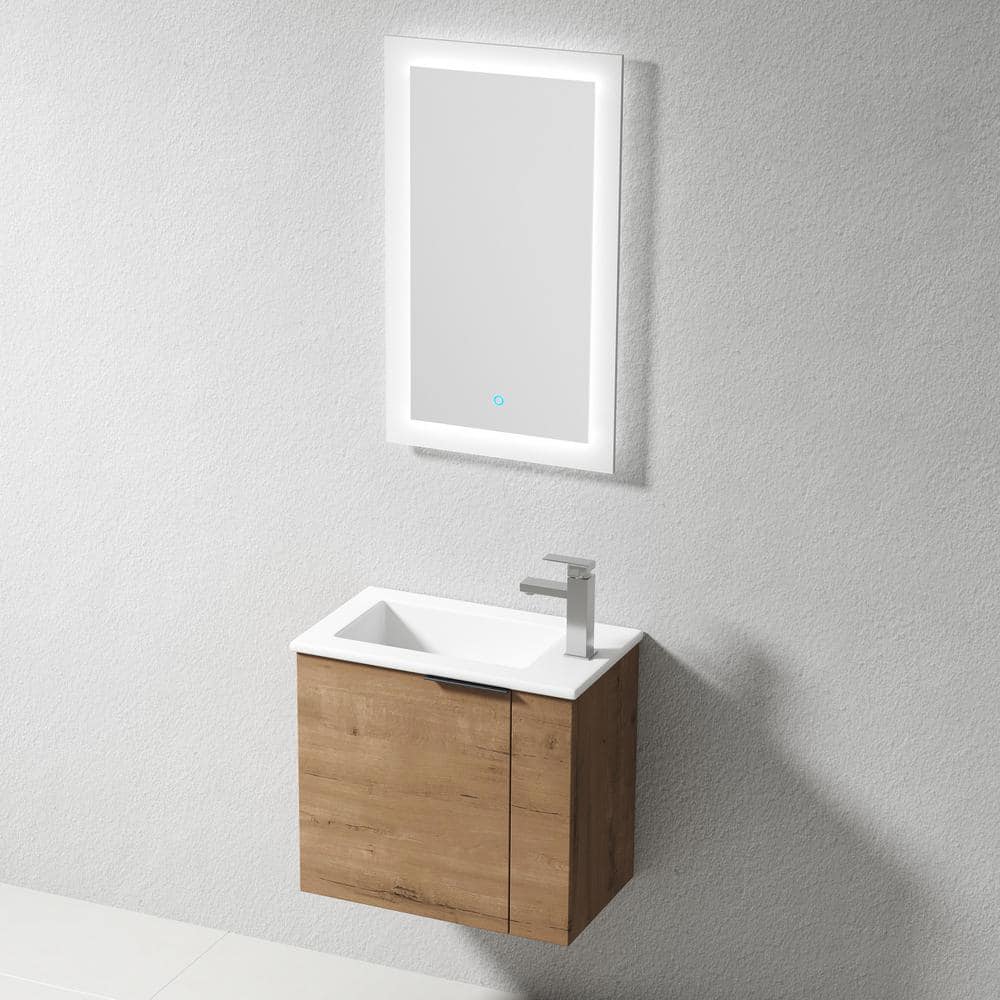 Reviews for FUNKOL 22 in. W Simplicity Modern Float Mount Bathroom ...