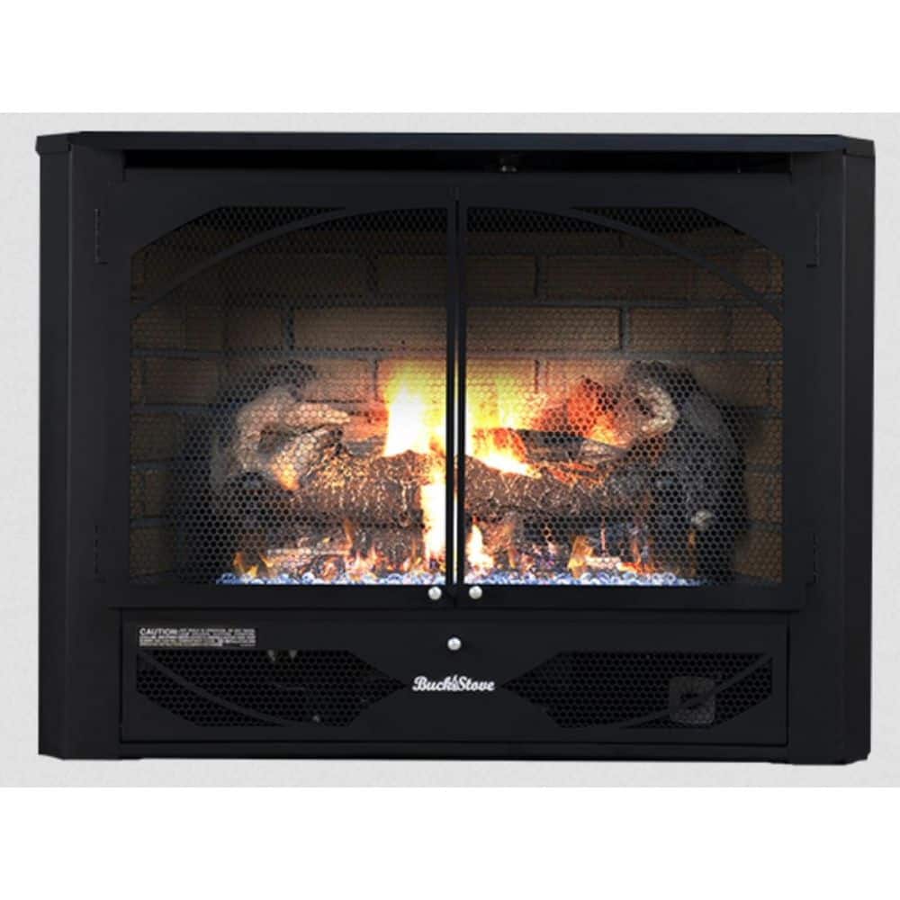 BUCK STOVE Buck Stove 384 Ventless Gas Heating Stove with Blower Liquid ...