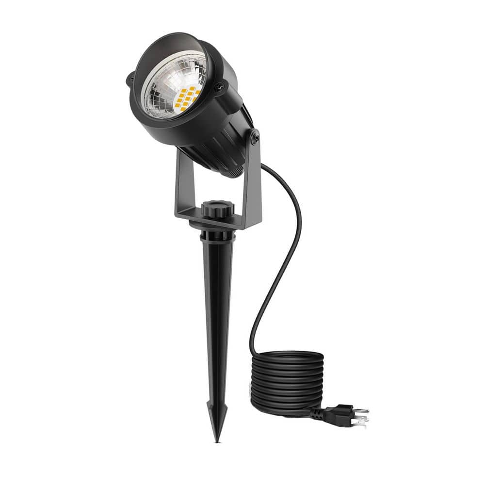 YANSUN 20-Watt IP66 Black Waterproof Outdoor Plug-in Integrated LED ...