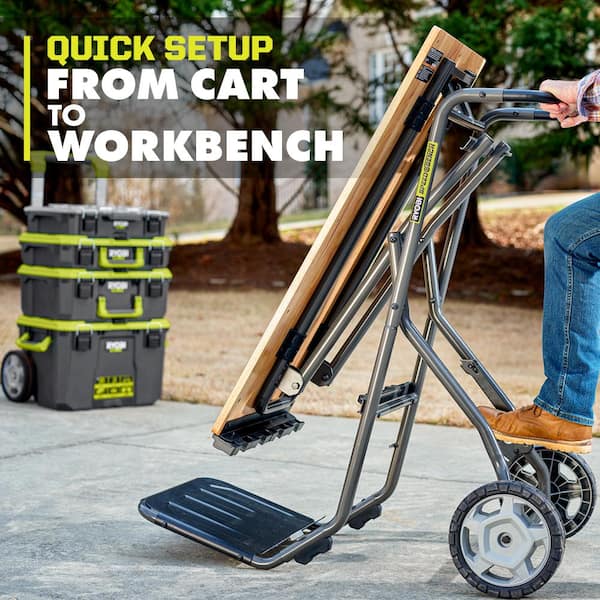 RYOBI SPEED BENCH 23 in. W x 20 in. D Mobile Workstation with LINK Tool ...