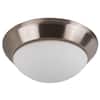 1-Light Integrated LED Flush Mount Ceiling Light in Brushed Nickel ...