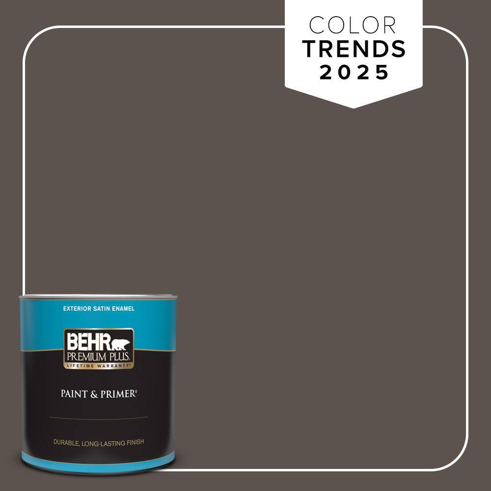 BEHR PREMIUM PLUS 1 qt. #MQ2-54 Gardeners Soil Satin Enamel Exterior ...