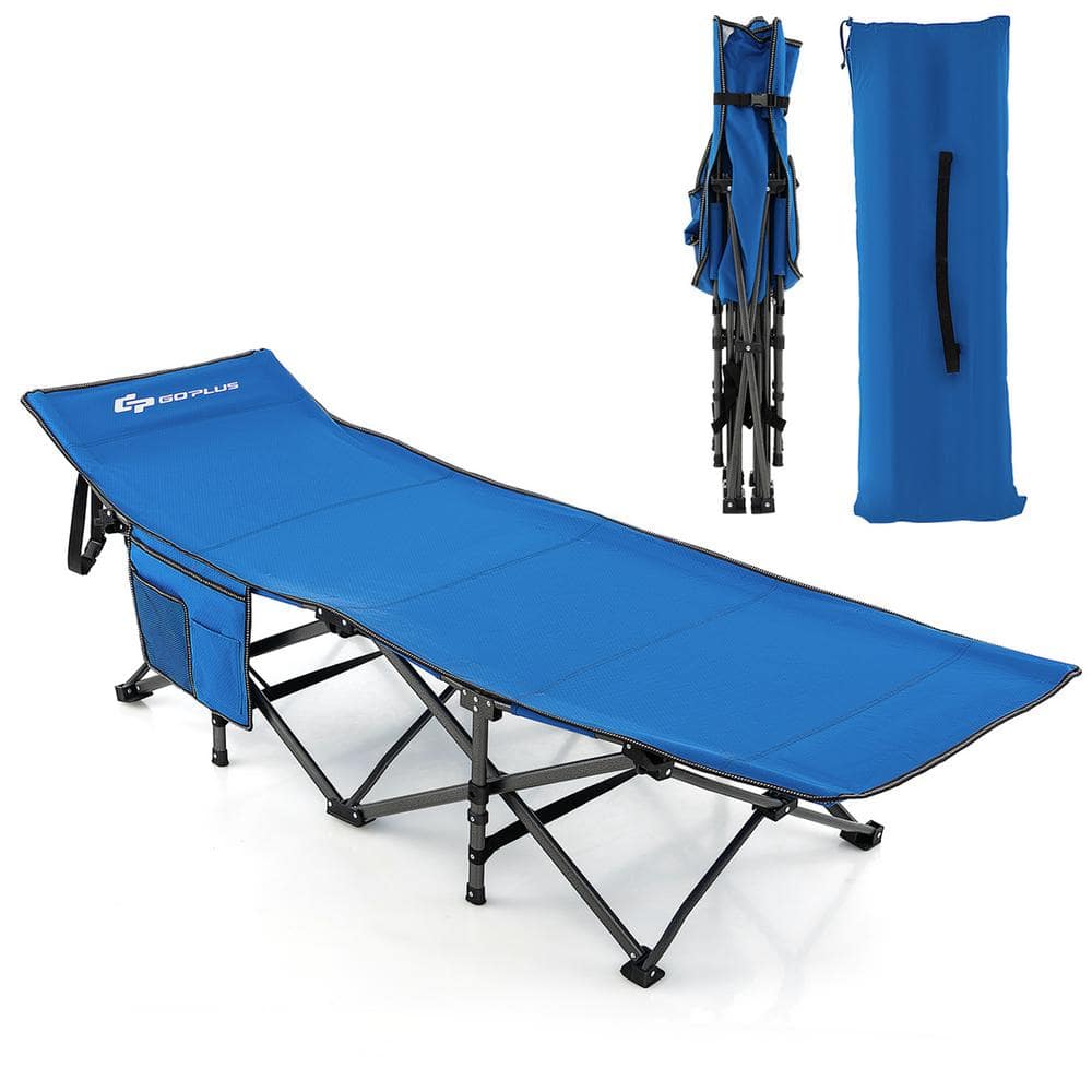 Costway 75 in. Foldable Camping Cot Heavy-Duty Steel Indoor and Outdoor ...