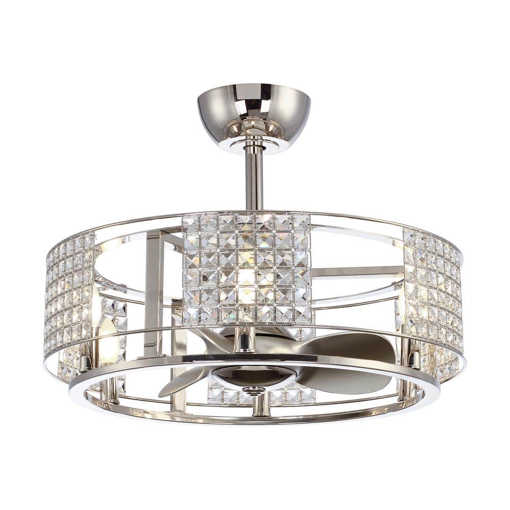 matrix decor 24.2 in. Indoor Brushed Nickel Caged Ceiling Fan with ...