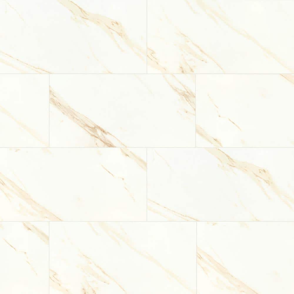 MSI Yosemite White 16 in. x 32 in. Polished Porcelain Floor and Wall ...