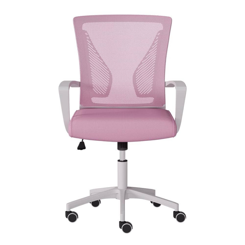 CorLiving Cooper Mesh Tilting Office Chair in Pink with Adjustable Arms ...