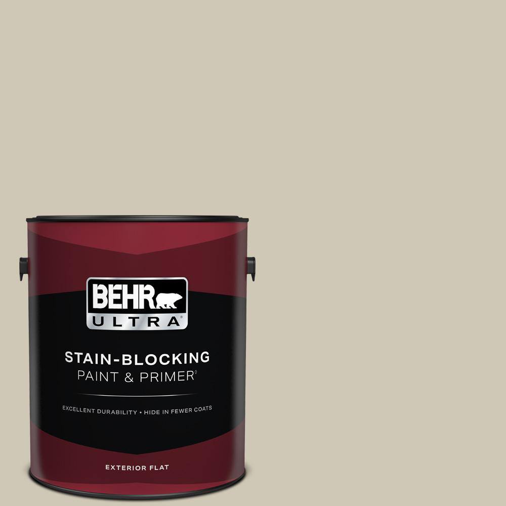 BEHR ULTRA 1 gal. #PPU8-16 Coliseum Marble Flat Exterior Paint & Primer ...