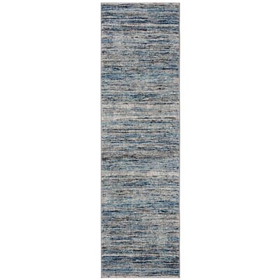 SAFAVIEH Galaxy Blue/Gray 8 ft. x 10 ft. Striped Abstract Area Rug ...