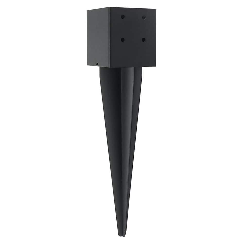 Afoxsos Heavy Duty Metal Fence Post Anchor Ground Spike Black Powder ...