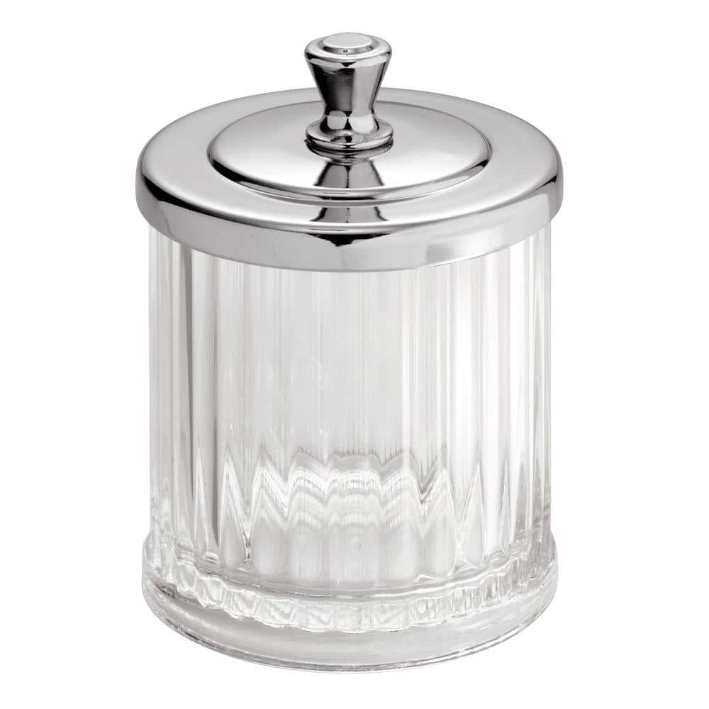 interDesign Alston Small Canister Clear/Chrome 13670 - The Home Depot