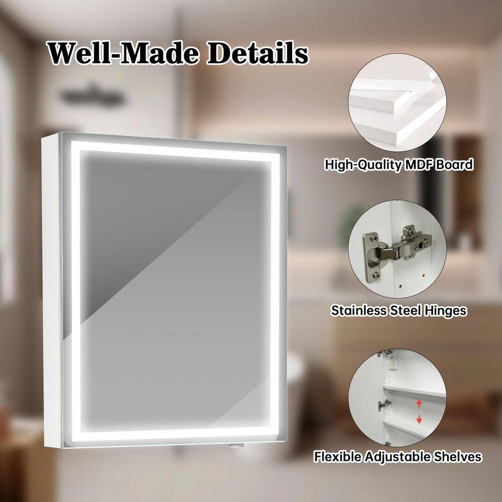 KINWELL 24 in. W x 32 in. H Rectangular LED Lighted Surface Mount ...