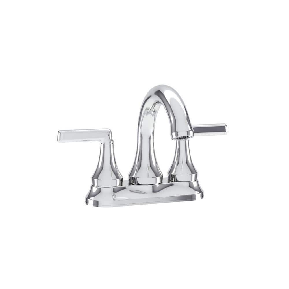 Symmons Birch 4 in. Centerset 2-Handle Bathroom Faucet with Push Pop ...