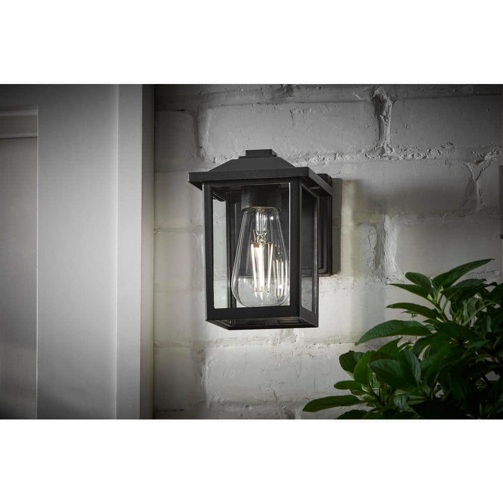 PRIVATE BRAND UNBRANDED 1-Light 7 in. Black Hardwired Classic Outdoor ...