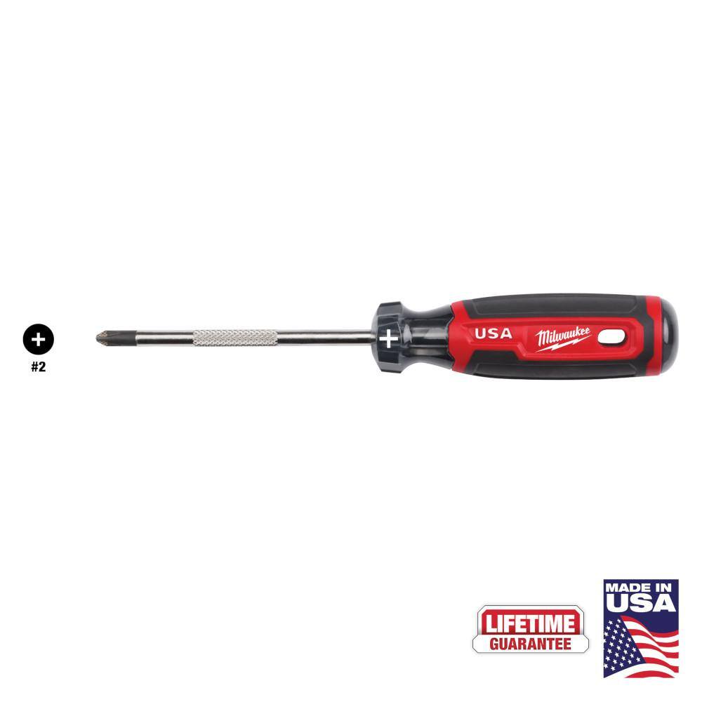 Milwaukee 4 in. #2 Phillips Screwdriver with Cushion Grip MT202 - The ...