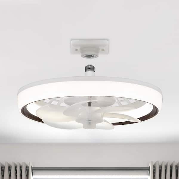 Sky Hog Windara 13 in. LED Indoor Matte White Ceiling Fan Low Profile ...
