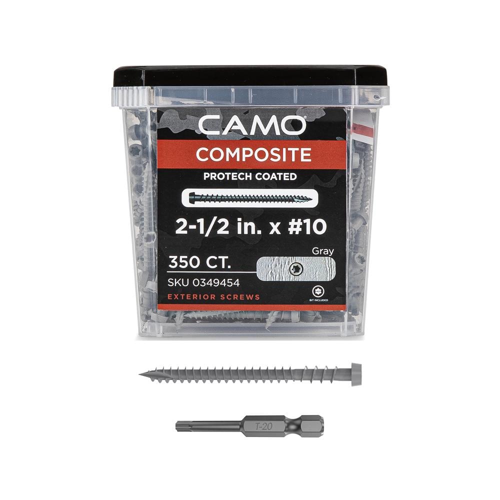 CAMO #10 2-1/2 in. Gray Star Drive Trim-Head Composite Deck Screw (350 ...