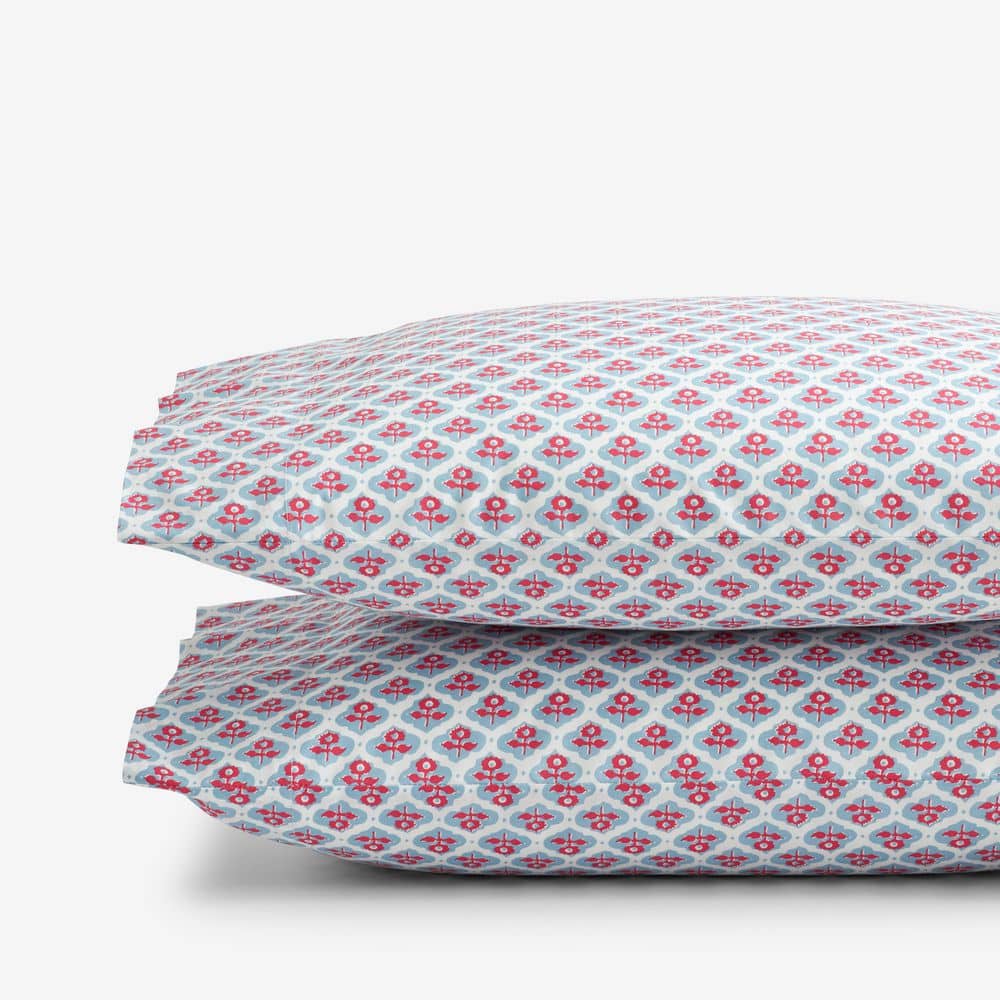 The Company Store Company Cotton Mini Garden Blue/Pink Cotton Percale ...