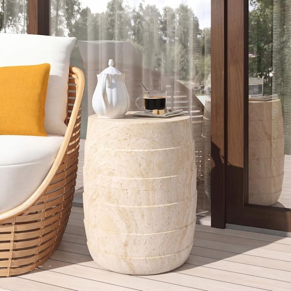 CHRISTOPHER KNIGHT HOME Doyle Modern Cylindrical Light Beige MGO Patio ...
