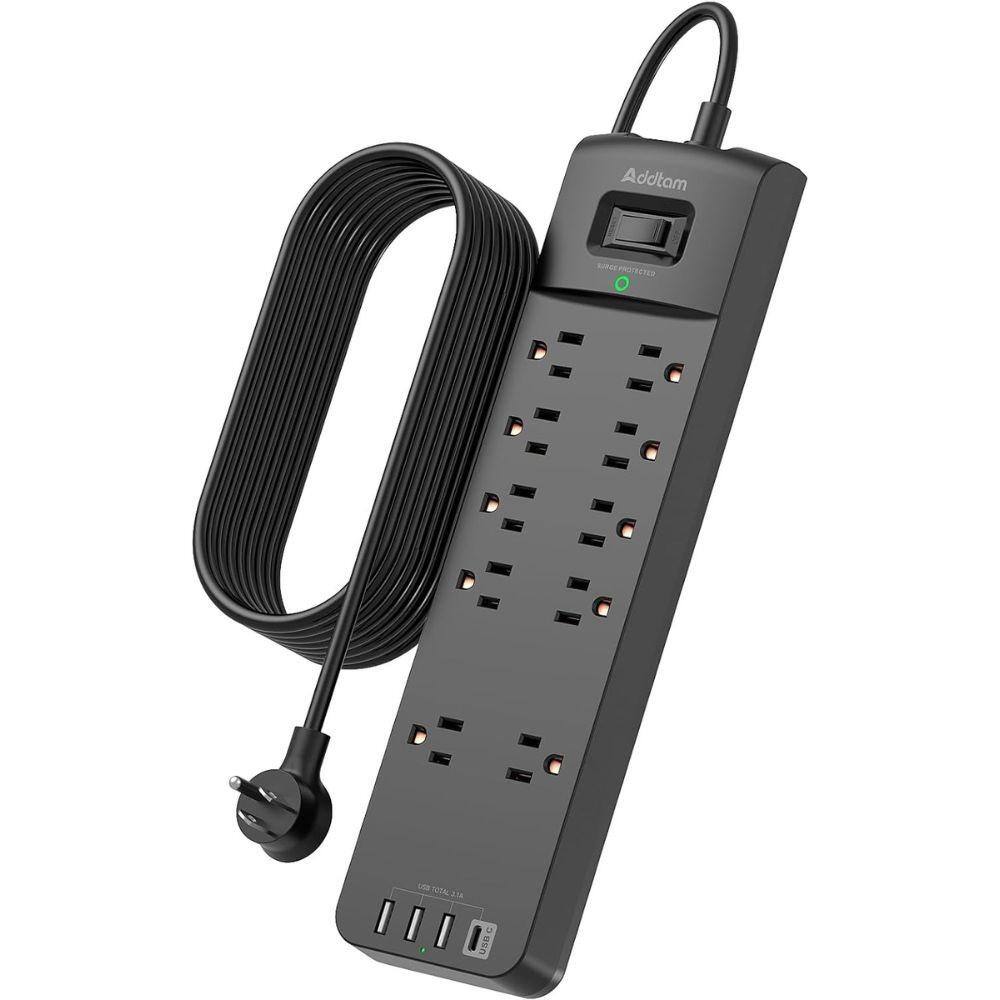 Etokfoks 10-Outlet Power Strip Surge Protection with 12 ft. Long ...
