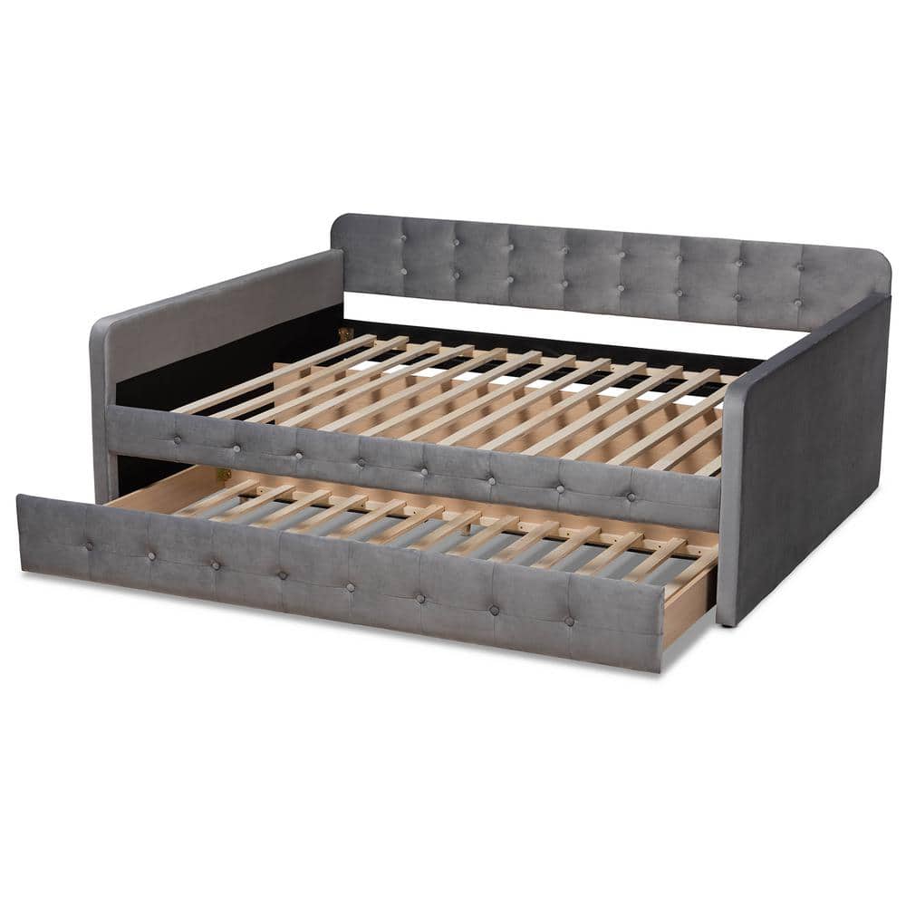 Baxton Studio Jona Grey Queen Daybed with Trundle 169-10849-HD - The ...