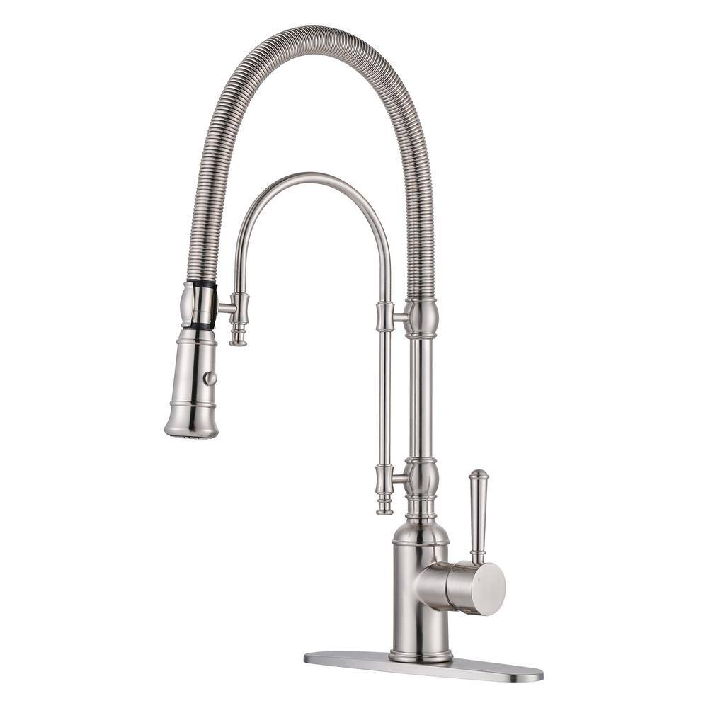 IVIGA 2-Functions Single Handle Gooseneck Pull Down Sprayer Kitchen ...