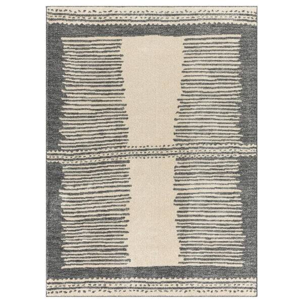 LUXE WEAVERS Milano Collection Geometric Moroccan Grey 4 ft. x 6 ft ...