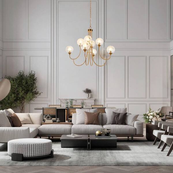 LNC 36.6 in. Modern Chandelier Brass 8-Light Candlestick LNC 36.6 in. Modern Chandelier Brass 8-Light Candlestick