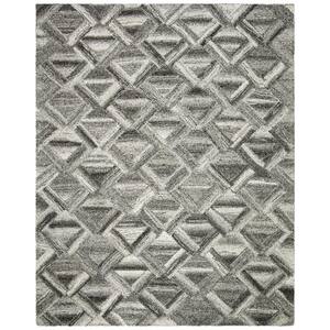 SAFAVIEH Abstract Ivory/Gray 6 ft. x 9 ft. Geometric Striped Area Rug ...