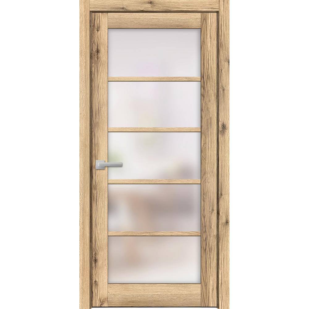Sartodoors 4002 32 in. x 80 in. Left-Hand/Inswing Solid Frosted Glass ...